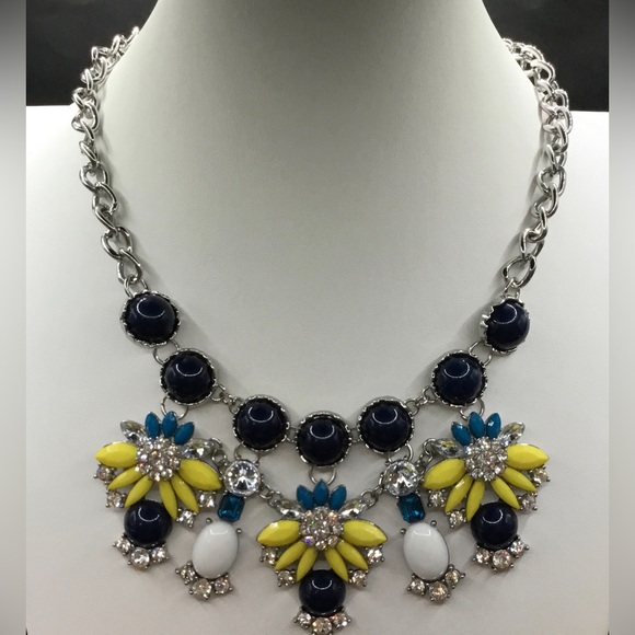 Charming Charlie | Jewelry | Charming Charlie Silvertone Blue Yellow ...